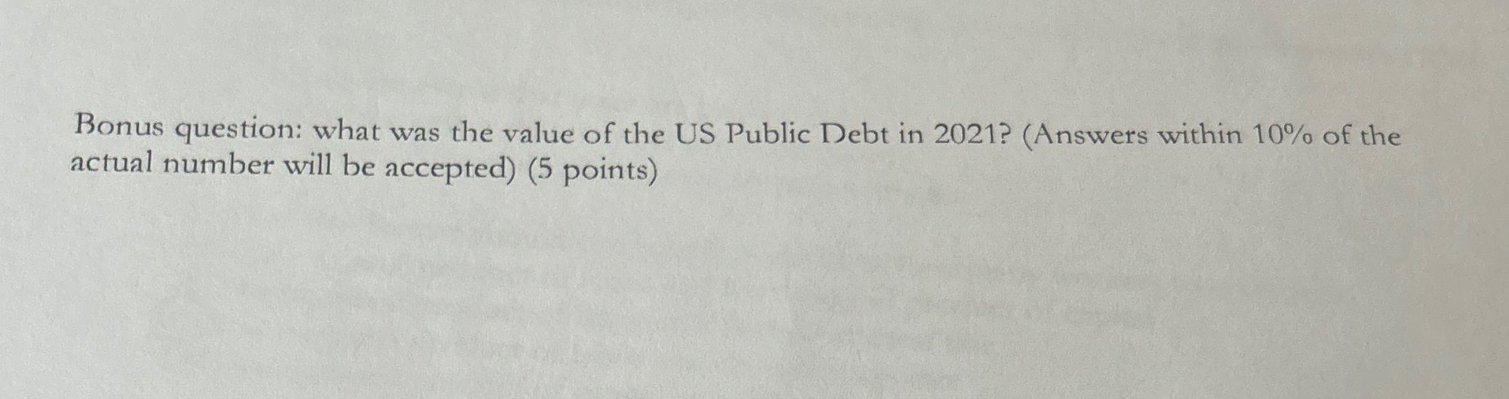 Solved Bonus question: what was the value of the US Public | Chegg.com