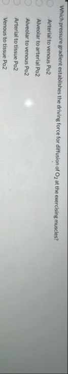 Solved Which pressure gradient establishes the driving force | Chegg.com