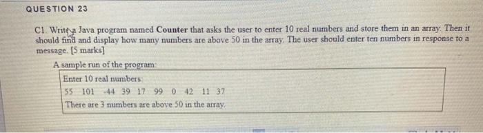 Solved Question 23 C1 Write A Java Program Named Counter 3413