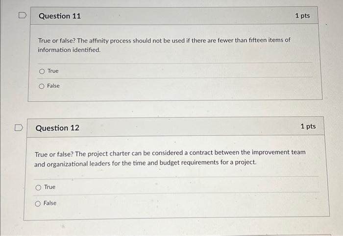 Solved Question 11 True or false? The affinity process | Chegg.com