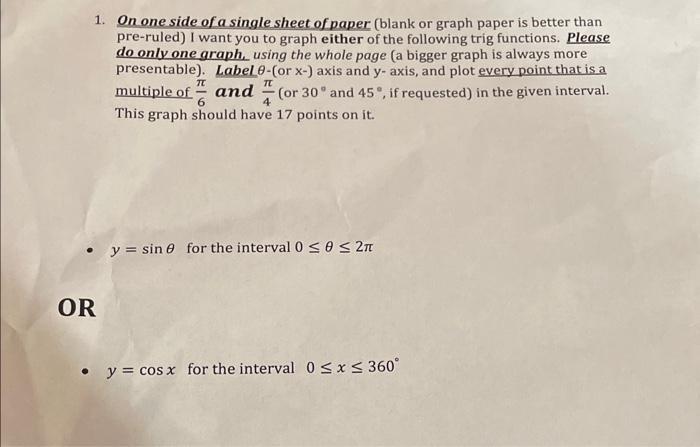 Solved 1. On one side of a single sheet of paper (blank or | Chegg.com