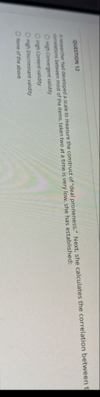 Solved A researcher had developed a scale to measure the | Chegg.com