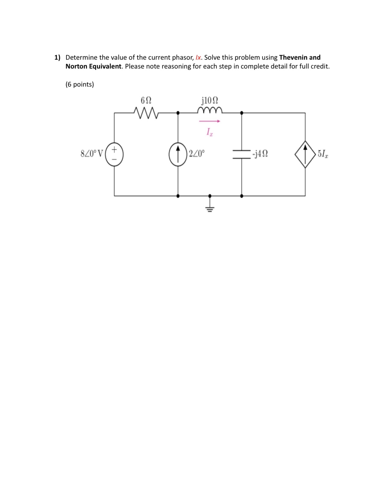 Solved Determine the value of the current phasor, Ix. ﻿Solve | Chegg.com