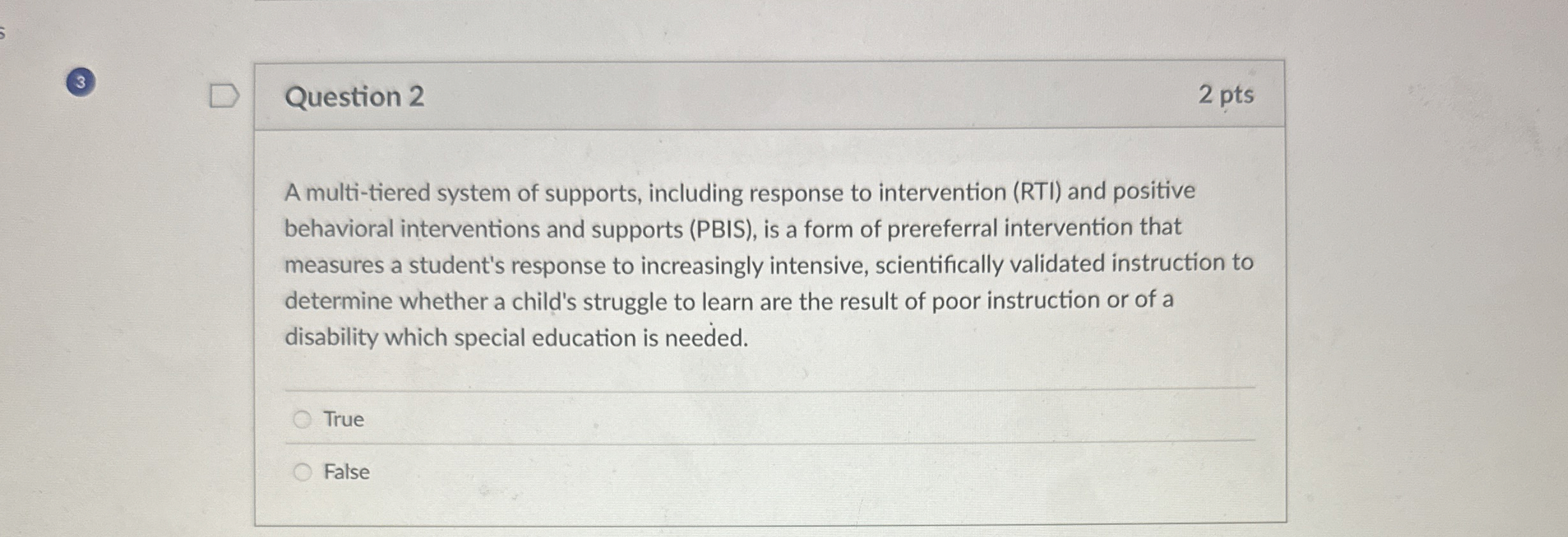 Solved 3Question 22 ﻿ptsA multi-tiered system of supports, | Chegg.com