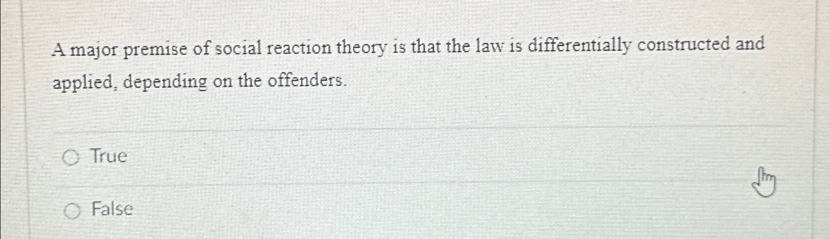 Solved A major premise of social reaction theory is that the | Chegg.com