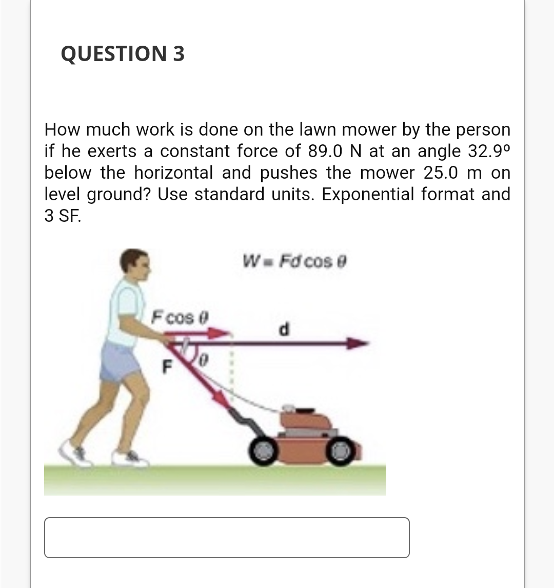 Solved How much work is done on the lawn mower by the person | Chegg.com