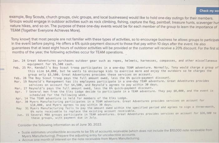 Solved example, Boy Scouts, church groups, civic groups, and | Chegg.com