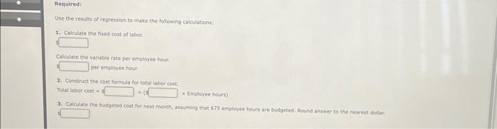 Solved Using Regression to Calculate Fixed Cost, Calculate | Chegg.com