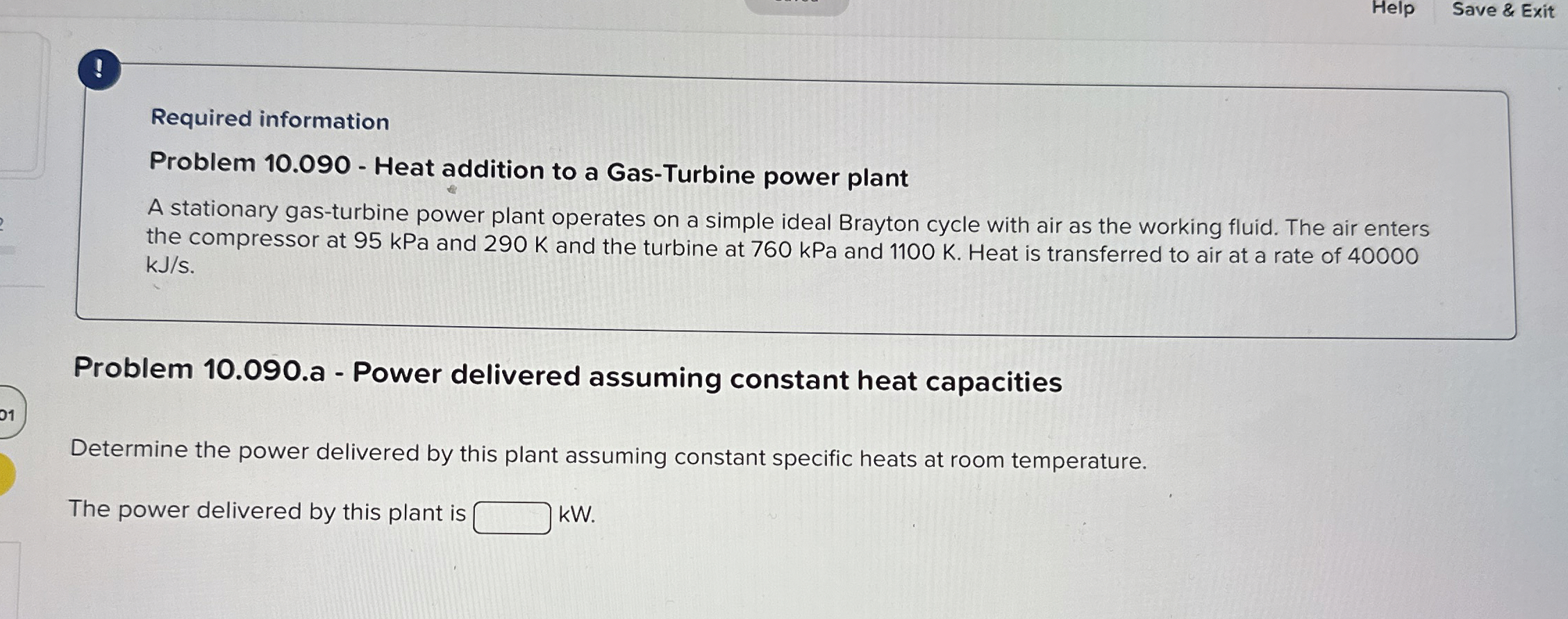 Solved !Required informationProblem 10.090 - ﻿Heat addition | Chegg.com