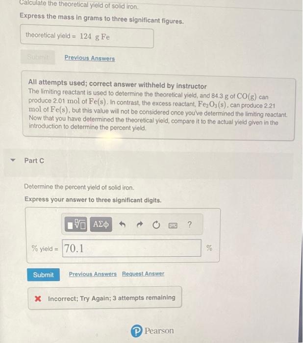 Solved Mining companies use this reaction to obtain iron | Chegg.com