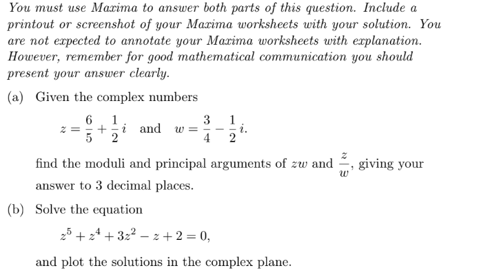 Solved You must use Maxima to answer both parts of this | Chegg.com