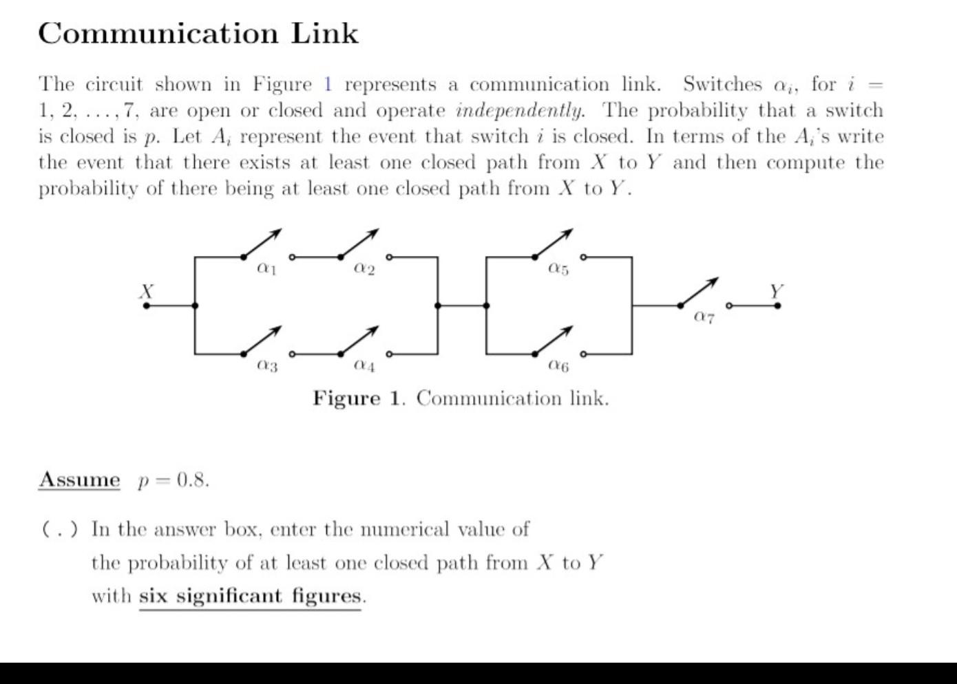 Solved Communication Link The circuit shown in Figure 1 | Chegg.com