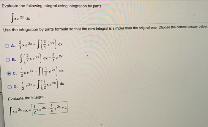 Solved Evaluate the following integral using integration by | Chegg.com