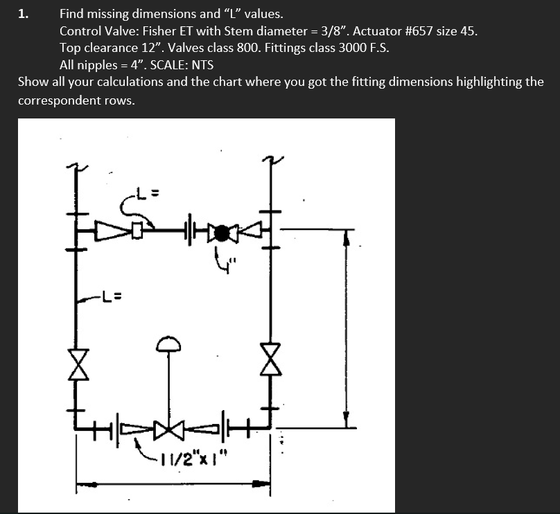 Solved Find missing dimensions and " L " ﻿values.Control | Chegg.com