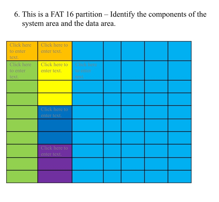 Solved 6. This is a FAT 16 partition - Identify the | Chegg.com