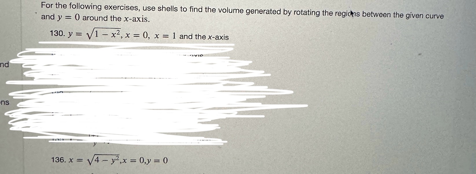 Solved For the following exercises, use shells to find the | Chegg.com