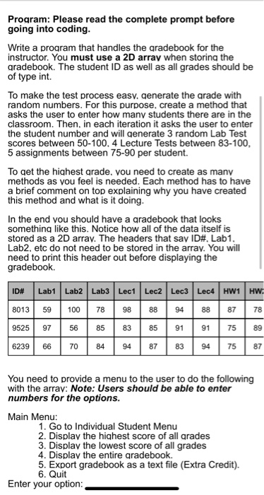 Solved Program: Please read the complete prompt before going | Chegg.com
