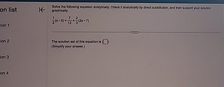 on listSolve the following equation analytically. | Chegg.com