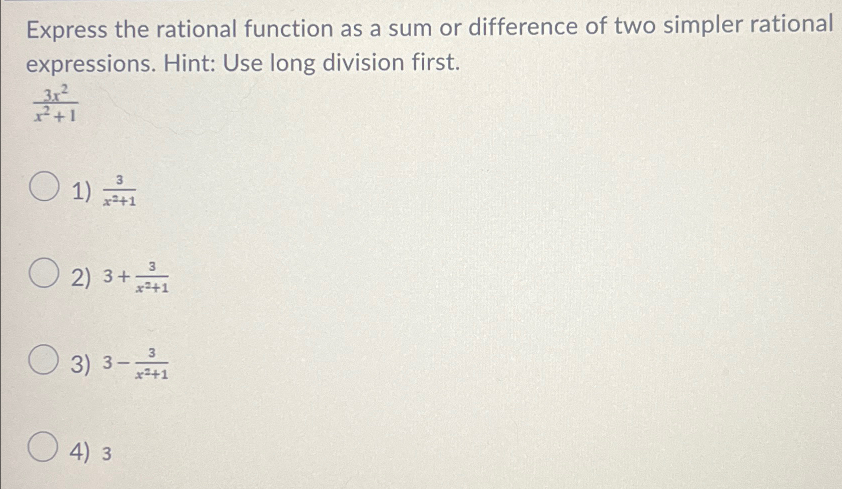 Solved Express the rational function as a sum or difference | Chegg.com
