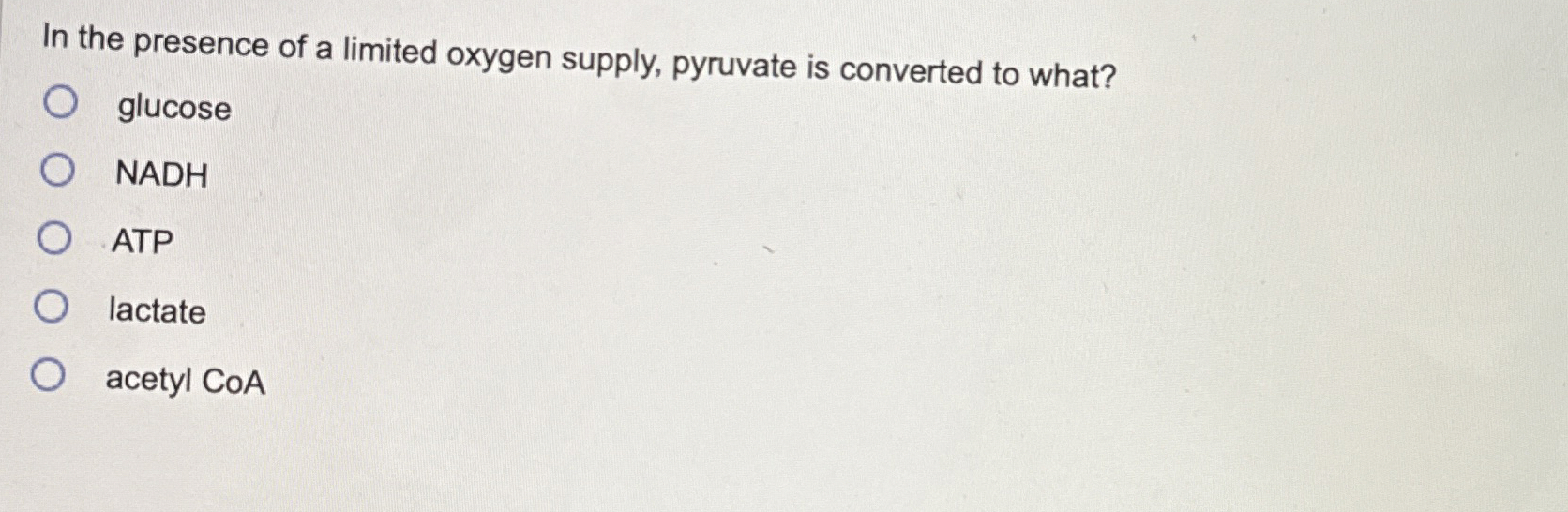 Solved In the presence of a limited oxygen supply, pyruvate | Chegg.com