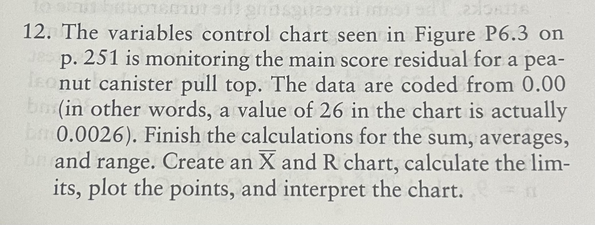 Solved The variables control chart seen in Figure P6.3 ﻿on | Chegg.com