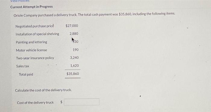 Solved Current Attempt in Progress Oriole Company purchased | Chegg.com