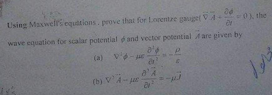 Solved Using Maxwell's equations. prove thai for Lorentre | Chegg.com