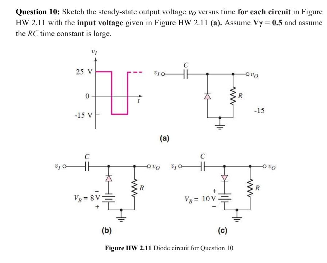 Solved Question 10: Sketch the steady-state output voltage | Chegg.com