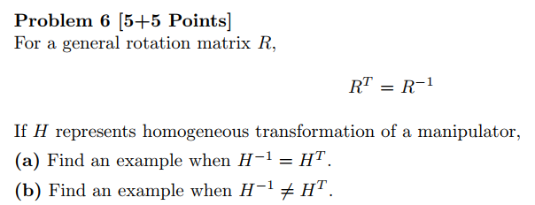 Solved Problem Points]For a general rotation matrix | Chegg.com