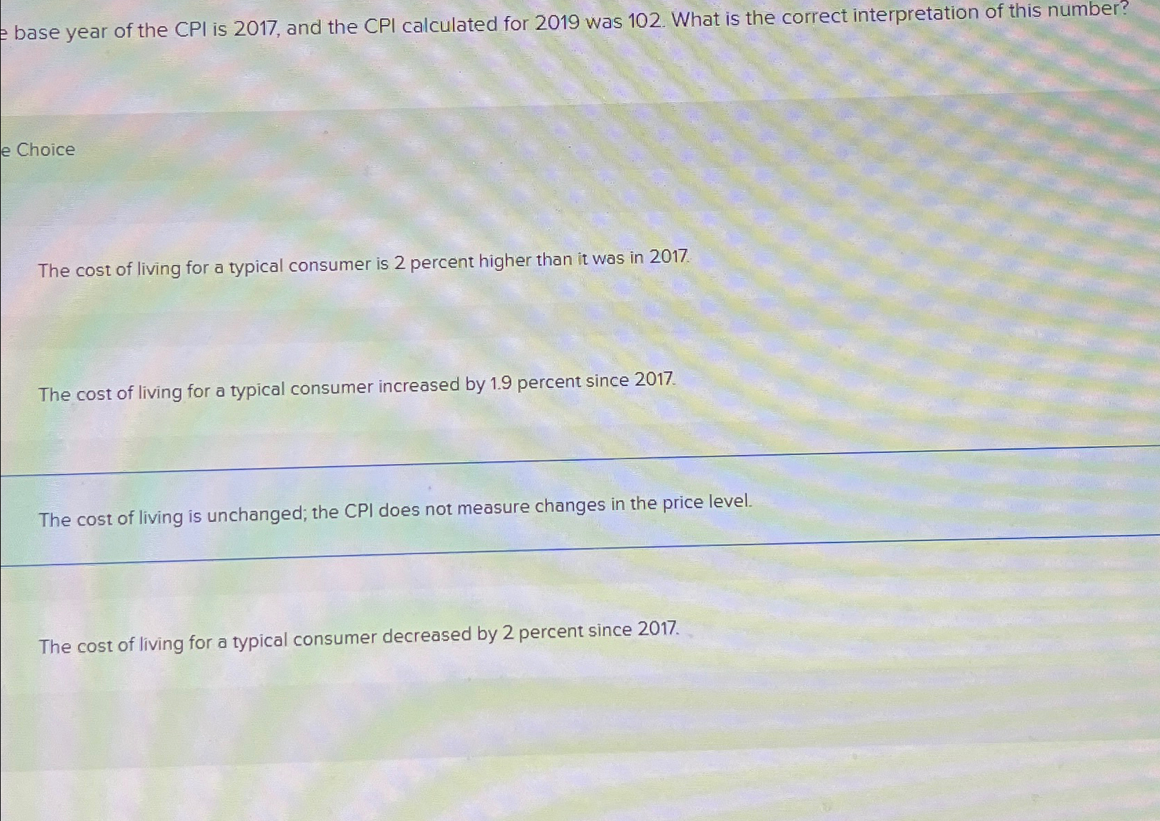 Solved base year of the CPI is 2017 , ﻿and the CPI | Chegg.com