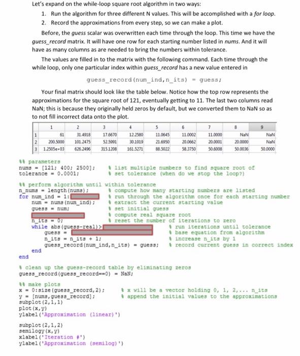 Solved 1 Let's expand on the while-loop square root | Chegg.com
