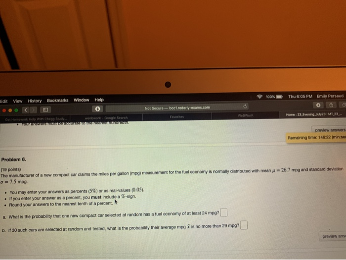 Solved 100% Thu 6:05 PM Emily Persaud Edit View History | Chegg.com