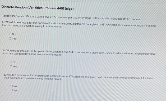 Solved Discrete Random Variables Problem 4 66 Algo A 6399