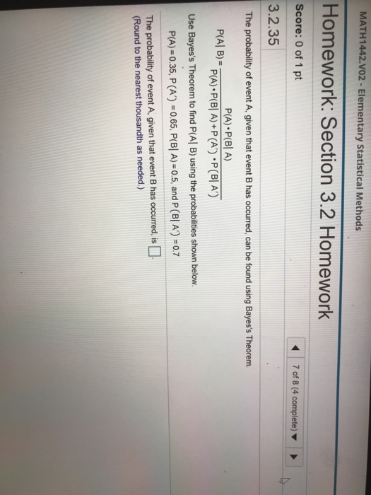 Solved MATH1442.V02 - Elementary Statistical Methods | Chegg.com