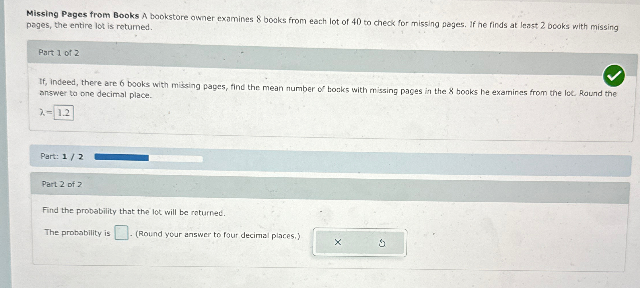 Solved Missing Pages from Books A bookstore owner examines 8 | Chegg.com