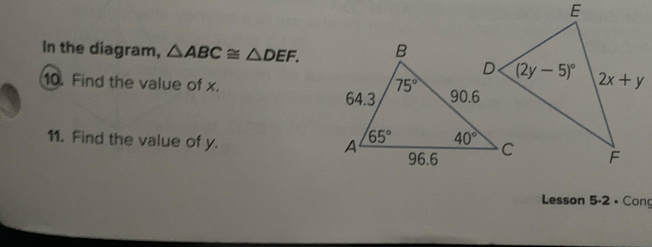 Solved In the diagram, ????ABC~????=DEF.10. ﻿Find the value | Chegg.com