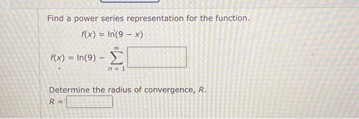 Solved Find a power series representation for the function. | Chegg.com