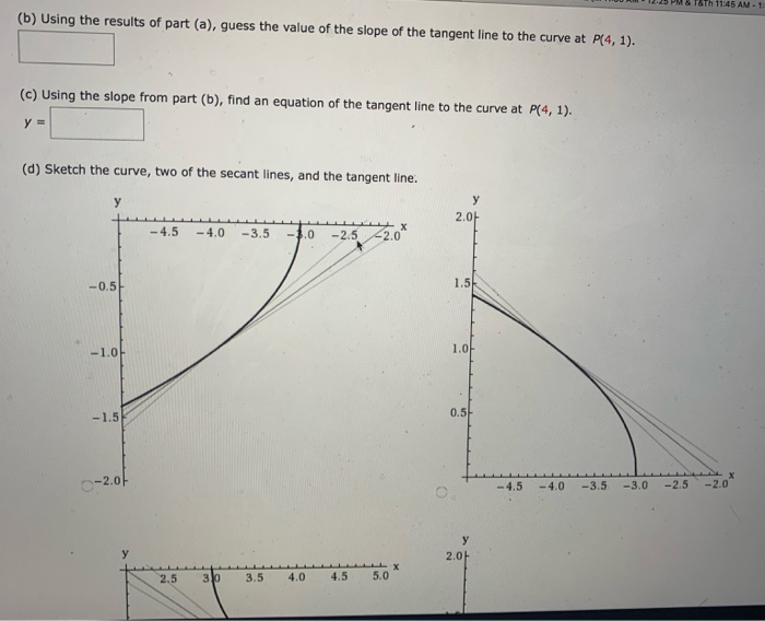 Solved The point P(4,1) lies on the curve y = x - 3. (a) If | Chegg.com