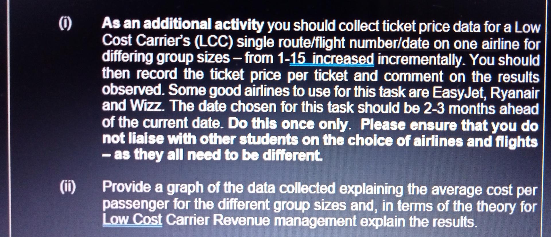 Solved 0 As an additional activity you should collect ticket | Chegg.com
