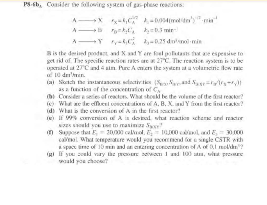 Solved P8-6b AA Consider the following system of gas-phase | Chegg.com