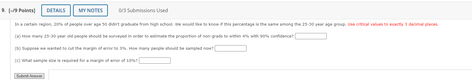 Solved [-/9 ﻿Points]0/3 ﻿Submissions Used(a) ﻿How many 25-30 | Chegg.com