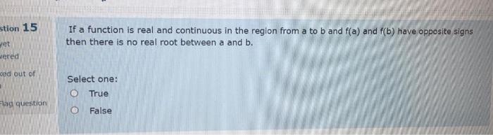 Solved Stion 15 If a function is real and continuous in the | Chegg.com