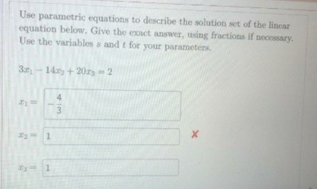 Solved Use parametric equations to describe the solution set | Chegg.com