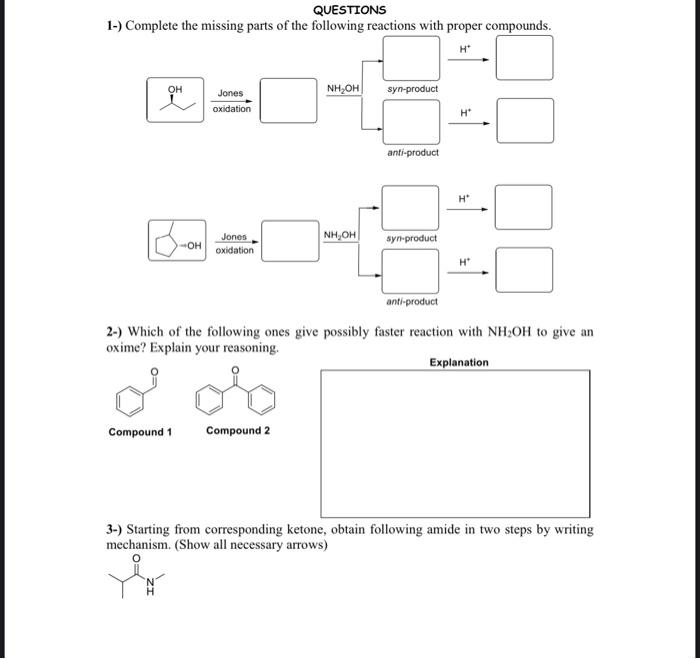 Solved QUESTIONS 1-) Complete the missing parts of the | Chegg.com