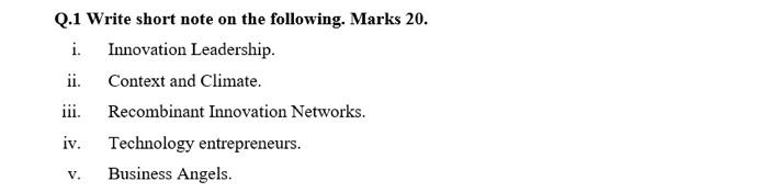 Solved Q.1 Write short note on the following. Marks 20 . i. | Chegg.com Solved Q.1 Write short note on the following. Marks 20 . i. | Chegg.com