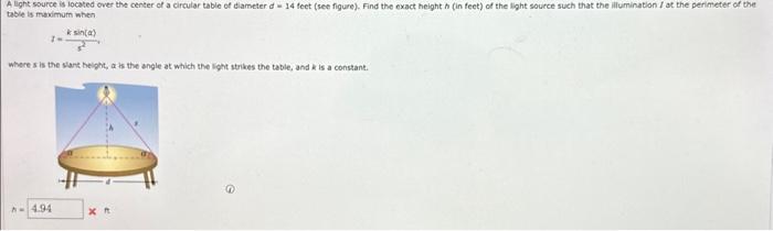 Solved A light source is located over the center of a | Chegg.com