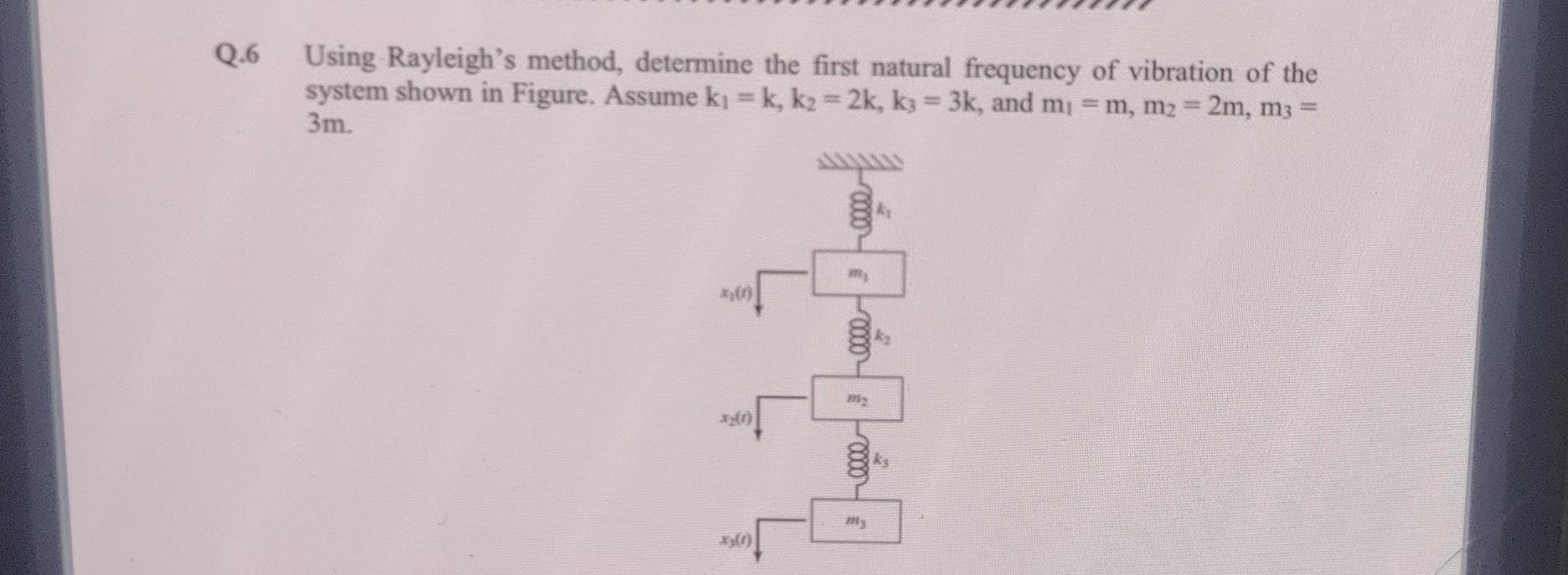 Solved Using Rayleigh's method, determine the first natural | Chegg.com