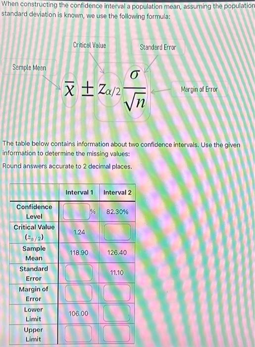 Solved When constructing the confidence interval a | Chegg.com