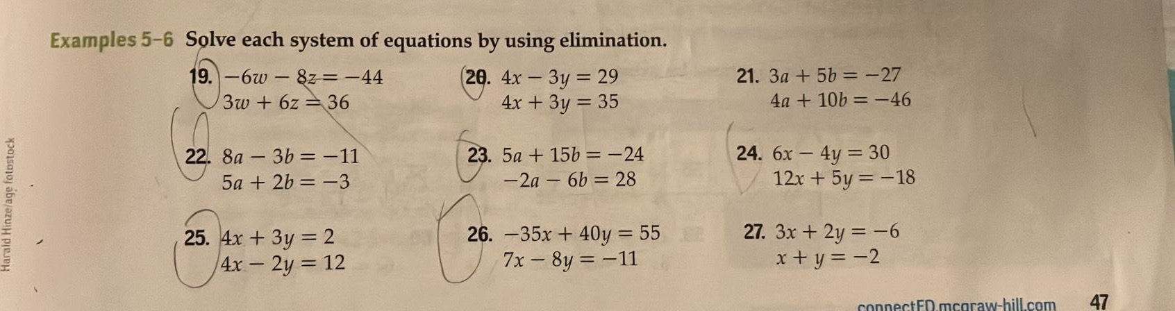 Examples 5-6 ﻿Solve each system of equations by using | Chegg.com