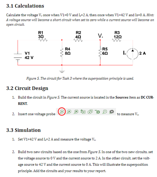 Solved 3.1 ﻿CalculationsCalculate the voltage Vx ﻿once when | Chegg.com